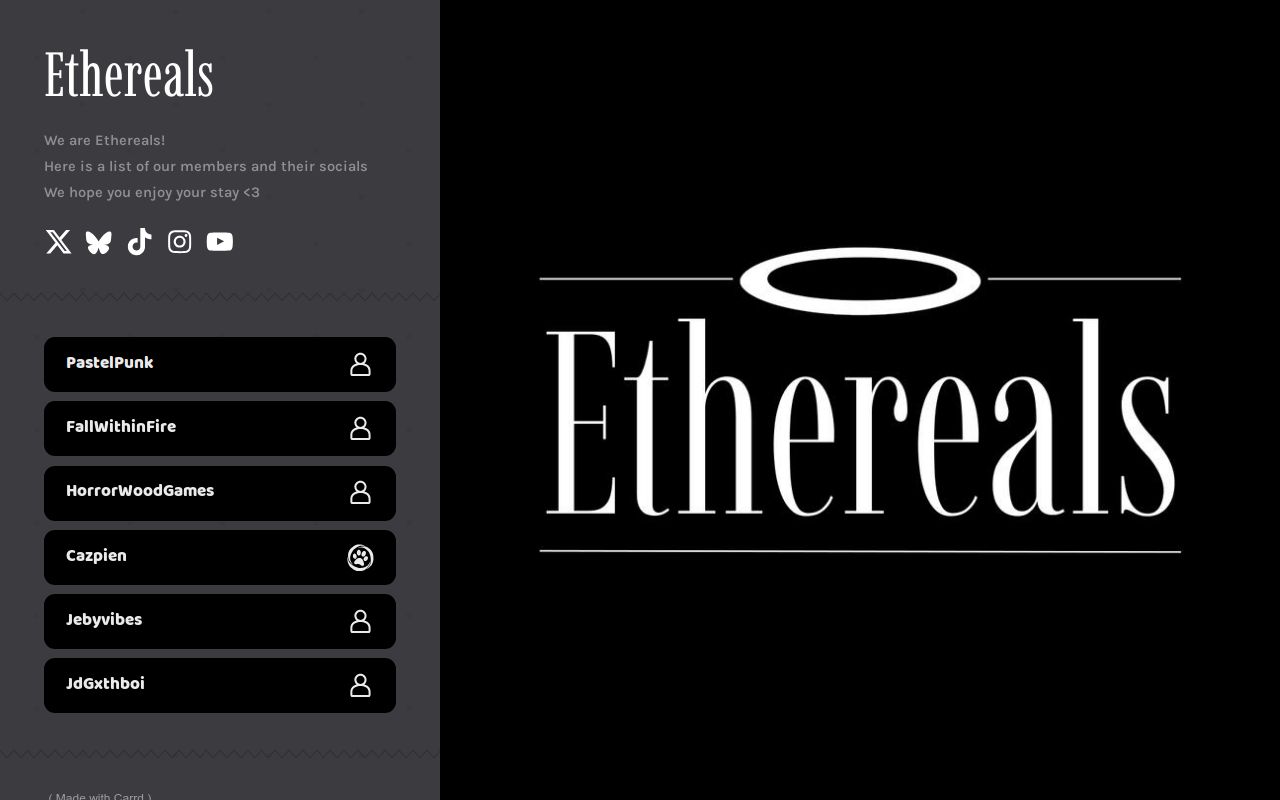 Ethereal's Carrd